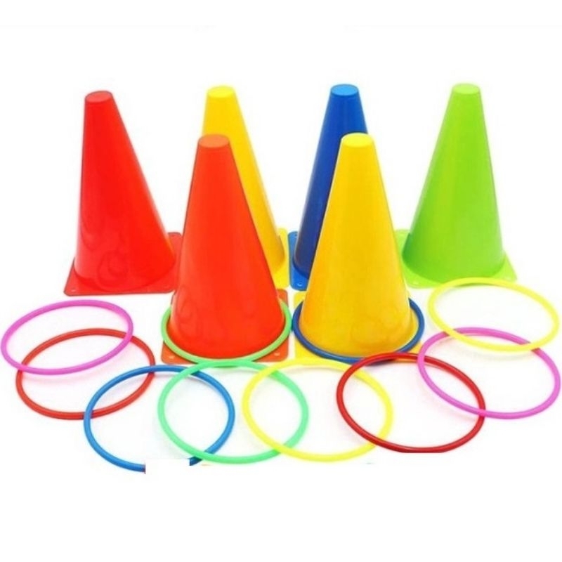 Jual mainan lempar ring kerucut cone throwing game edukasi yg25 ...