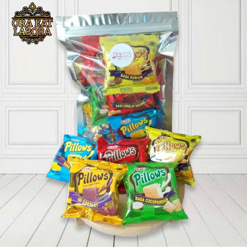 Jual Oishi Pillows Biskuit Bantal Rasa Durian/Coklat/Coklat Kacang/Keju ...