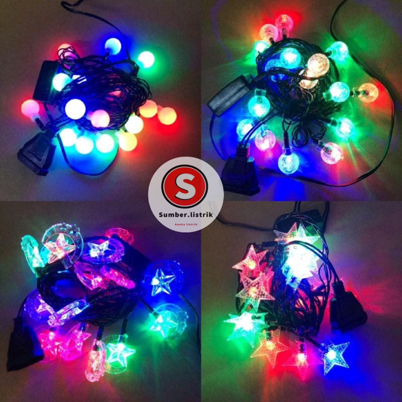 Jual lampu tumblr bola Krystal bintang hati /lampu natal led /tumblr ...