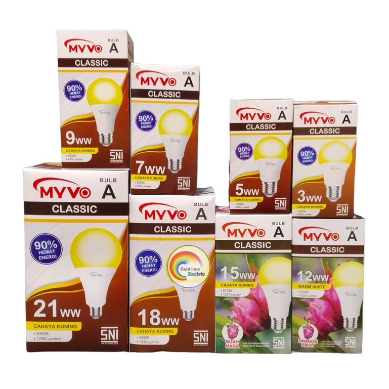 Jual Myvo Lampu LED Classic 5 Watt, 7 Watt, 9 Watt, 12 Watt, 15 Watt, 18 Watt, 21 Watt - Cahaya ...