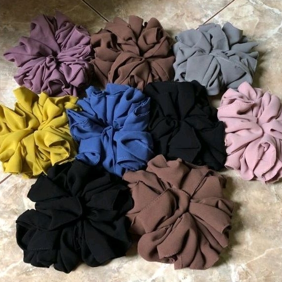 Jual scrunchie jumbo ikat rambut hijab besar bahan ceruty babidol ...