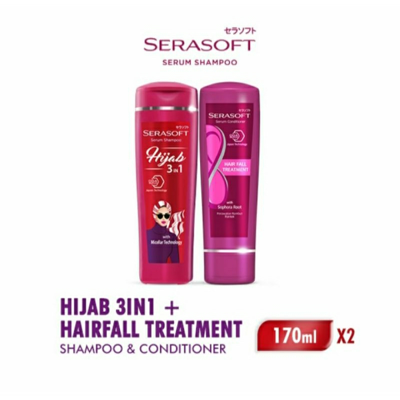 Jual Shampoo Serasoft Shampoo Hijab 3in1 + Conditioner Hair Fall ...