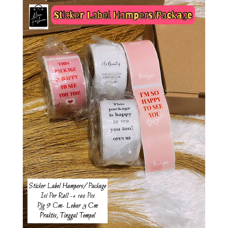 Jual stiker label hampers/paket, seal box. 1 Roll isi -+ 100 pcs ...