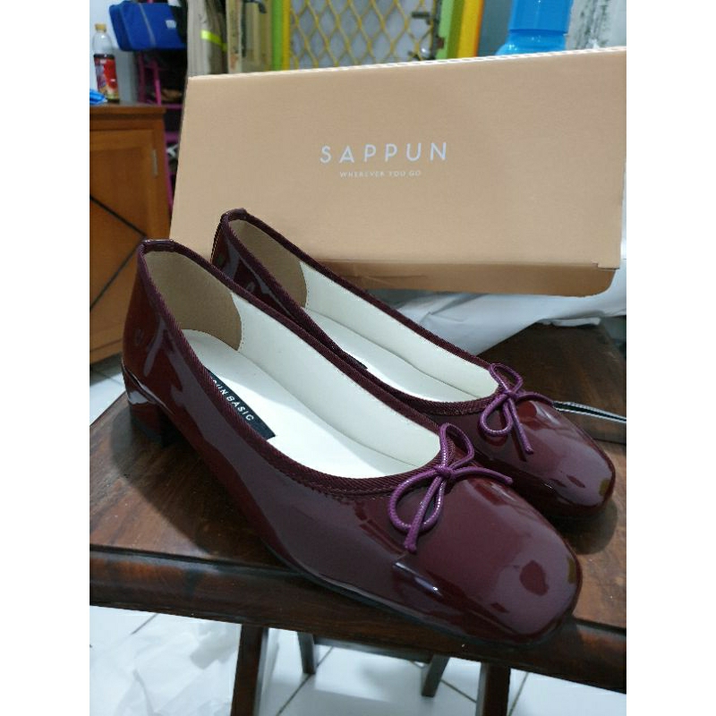 Jual Sappun Basic Selines Ribbon Shoes 5cm - Wine Color (New) | Shopee ...