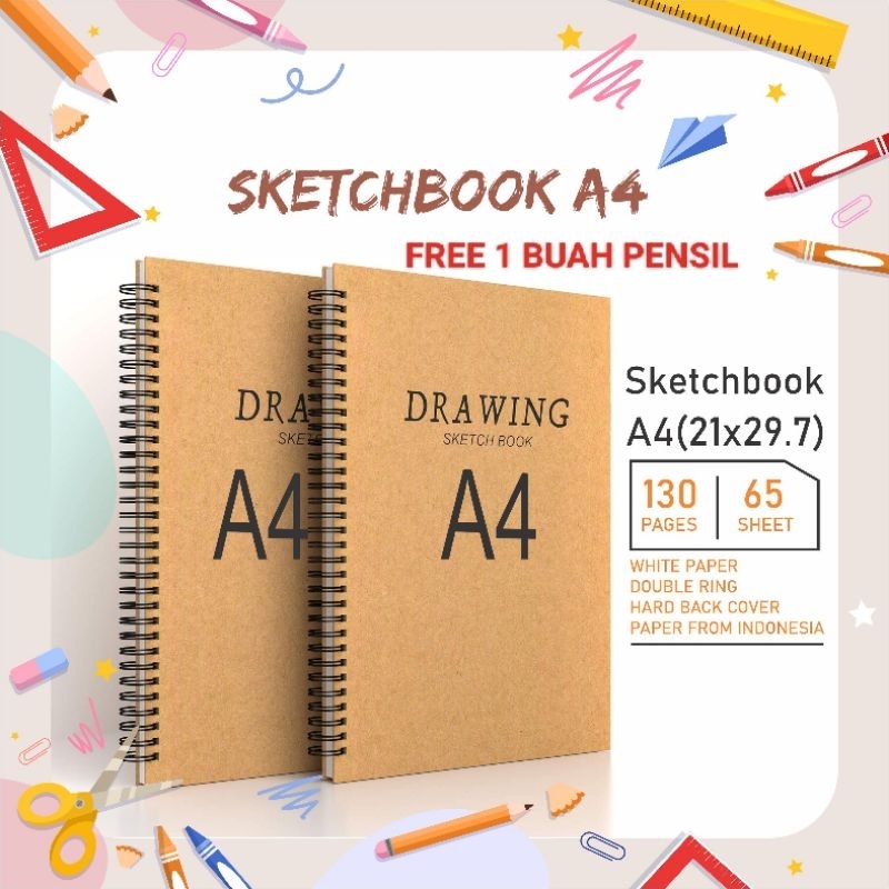 Jual Buku Sketsa Sketchbook Wired A4 Craft Cover Jilid Spiral / Buku ...