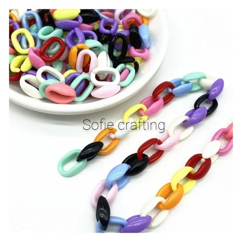 Jual (20 biji ) MANIK PLASTIK RANTAI GENDUT 15 mm | Shopee Indonesia