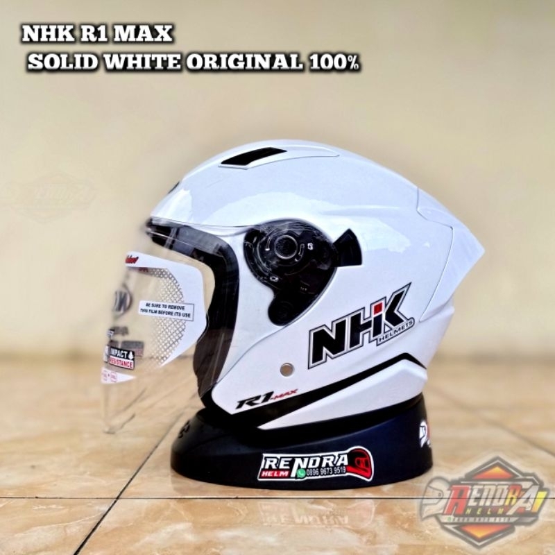 Jual Helm NHK R1 MAX SOLID WHITE Original 100% | Shopee Indonesia