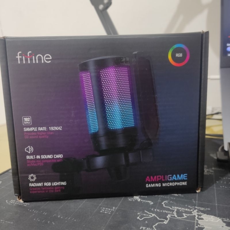 Jual Fifine A6 Ampligame - USB Condenser Gaming Microphone with RGB Light | Shopee Indonesia