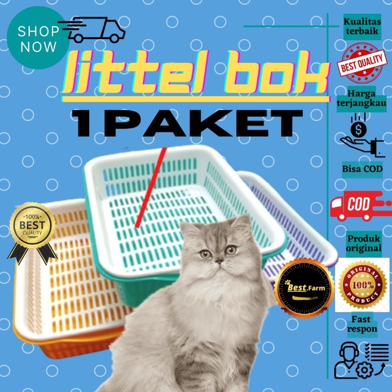 Jual Cat Litter Box Ekonomis Tempat Bak Baskom Pasir Kucing 1 Set Best ...
