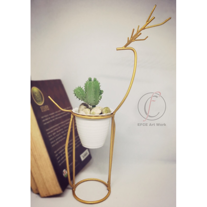 Jual Stand Vas Aesthetic Pot Kaktus Mini Dekorasi Stand Pot Unik ...