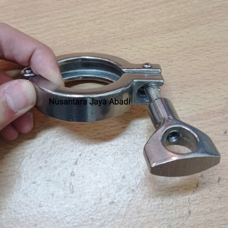 Jual Clamp Ferrule Sanitary Stainless 304 1 1/2 " inchi Tri Clamp ...