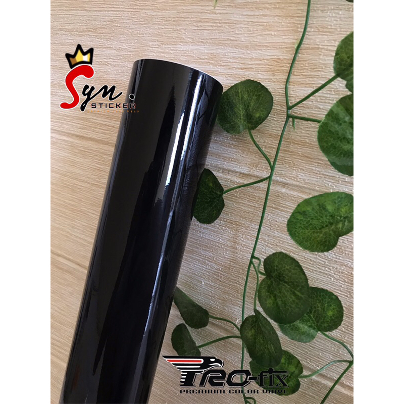 Jual skotlet hitam glossy mengkilap profix premium color vinyl (P 50cm ...