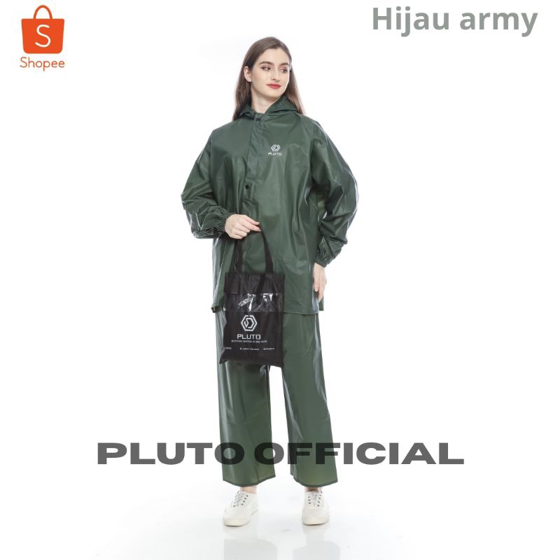 Jual Jas Hujan Raincoat Anti Rembes Pria Wanita Setelan Celana Bahan PVC 0.25 Tebal Kuat Elastis ...