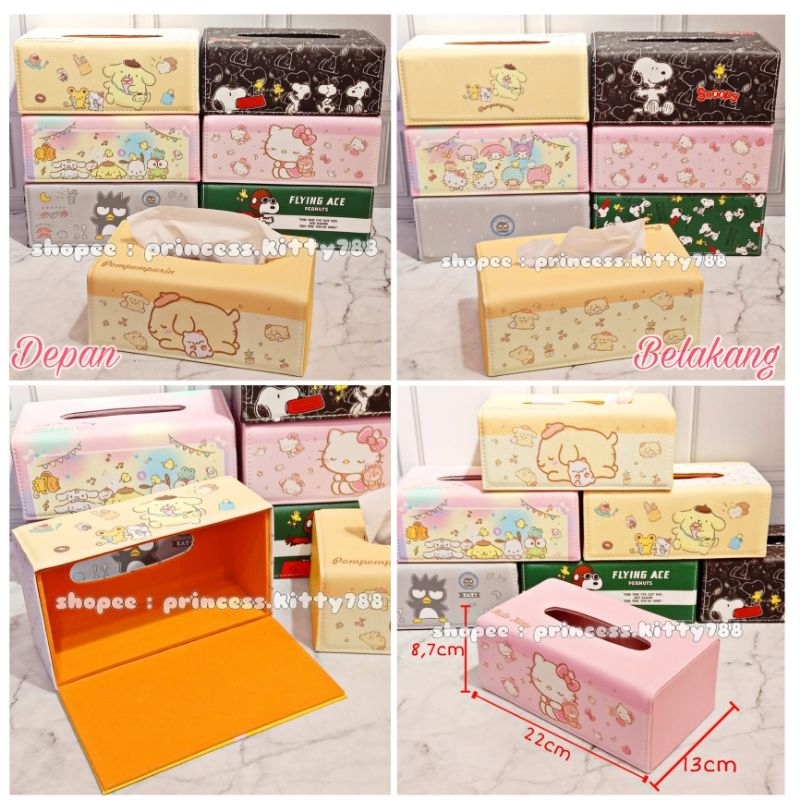 Jual BOX TISSUE SEMI-KULIT SINTETIS GAMBAR DEPAN BELAKANG BEDA / BOX ...