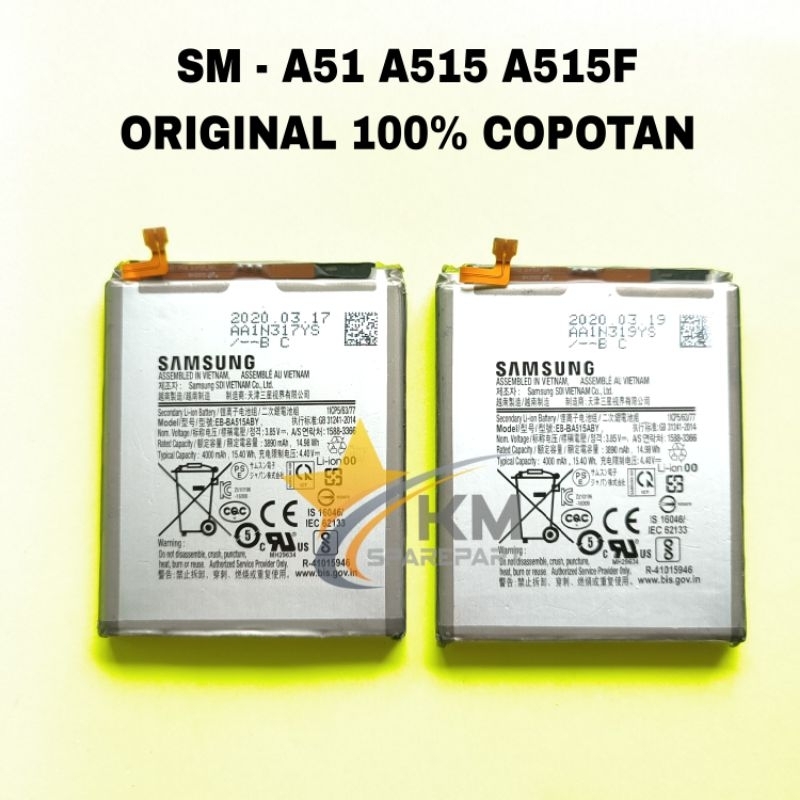 Jual Batre Battery Baterai Samsung A51 A515 A515F EB-BA515ABY Original ...