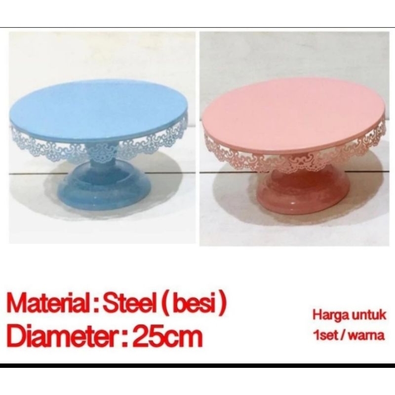 Jual Cake stand pink or blue 25cm / cupcake stand tempat display kue ...