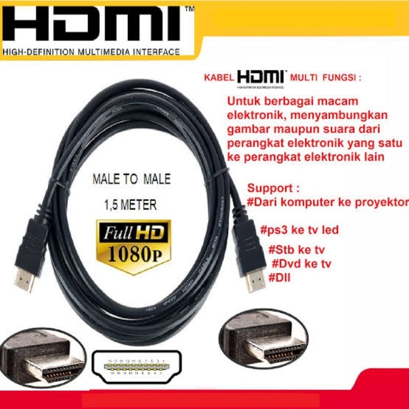 Jual Kabel HDMI Panjang 1,5m High Quality | Shopee Indonesia