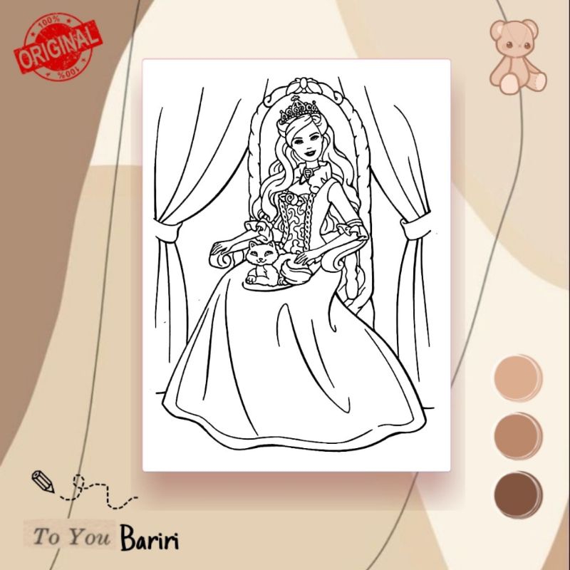 Jual Gambar Sketsa Mewarnai | BARBIE | Sketsa lukis | Sketsa Sablon ...
