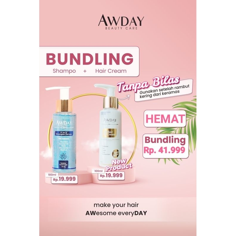 Jual Awday Shampoo 3 in 1 dan Hair Cream Cepat Menumbuhkan Rambut BPOM ...