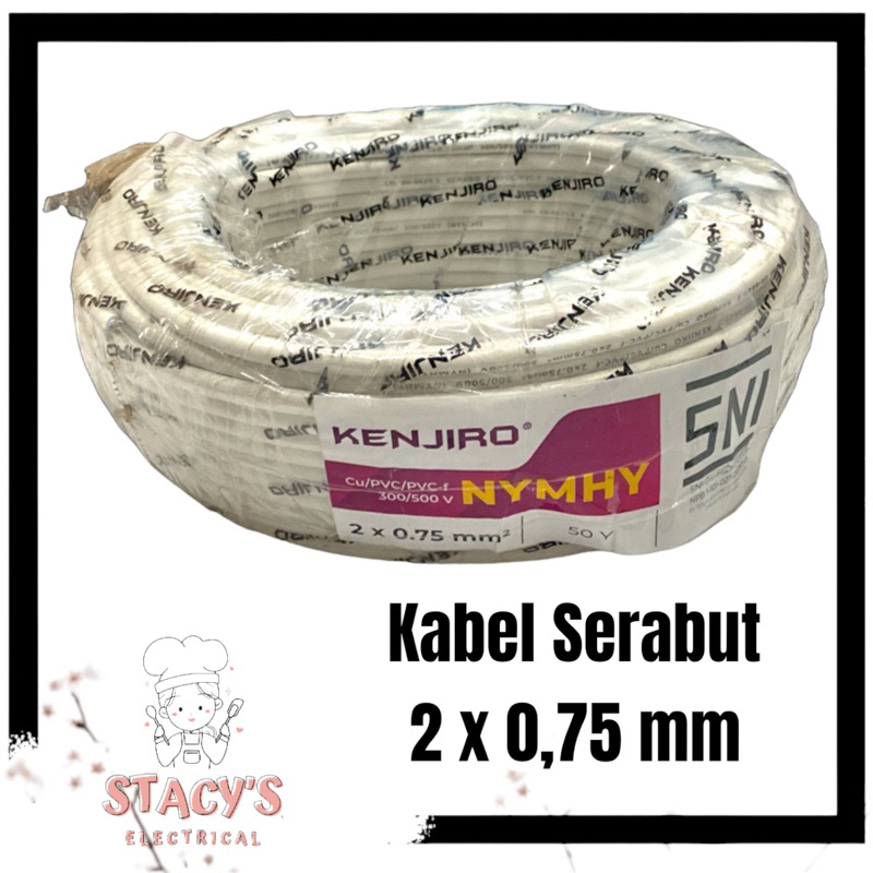 Jual KABEL LISTRIK SNI SERABUT KENJIRO 2x0,75mm NYMHY (PerMeter) | Shopee Indonesia