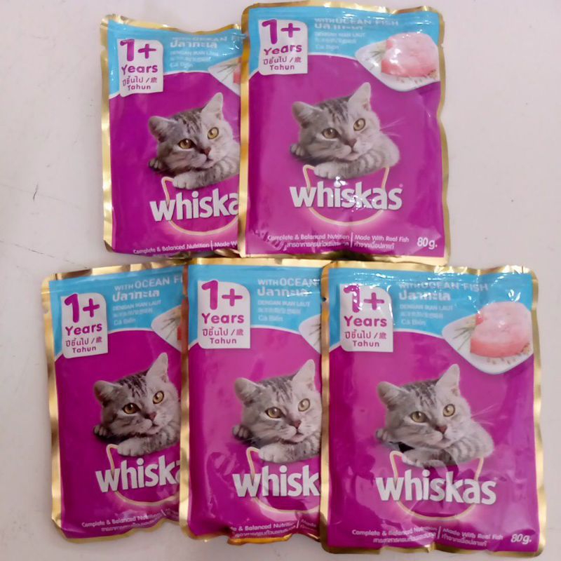 Jual Makanan basah Kucing Whiskas Adult Ocean fish 80gr Wet food ...