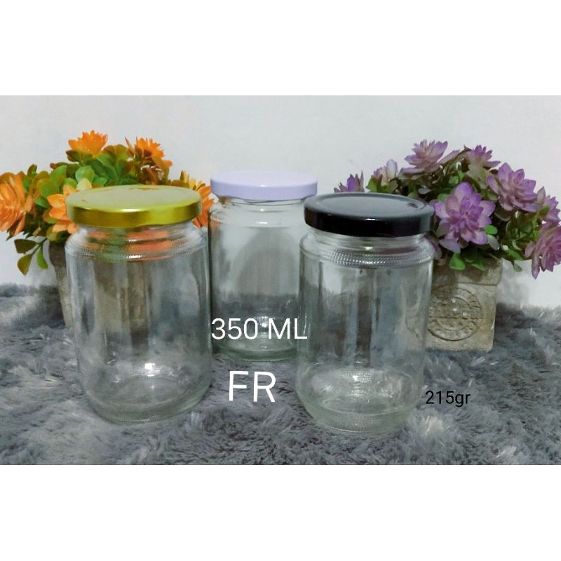 Jual 10pcs toples jar kaca 350ml plus tutup toples selai toples sambal ...