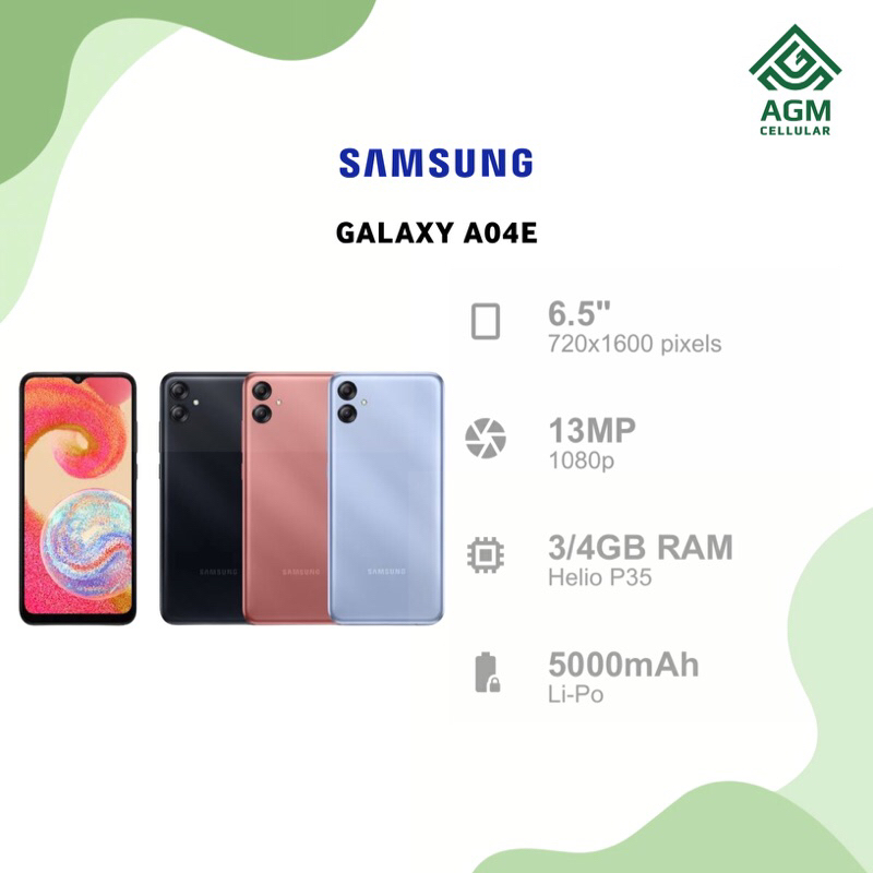 Jual HANDPHONE SAMSUNG GALAXY A04E RAM 3GB/64GB | 3GB/32GB (Black ...