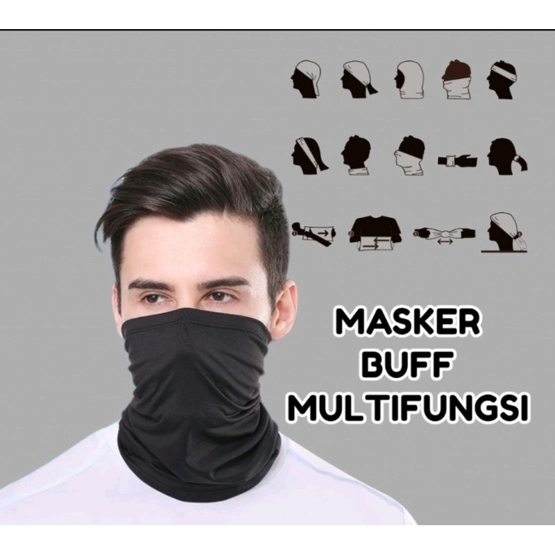 Jual Masker BUFF bandana hitam polos Multifungsi|termurah!! | Shopee ...