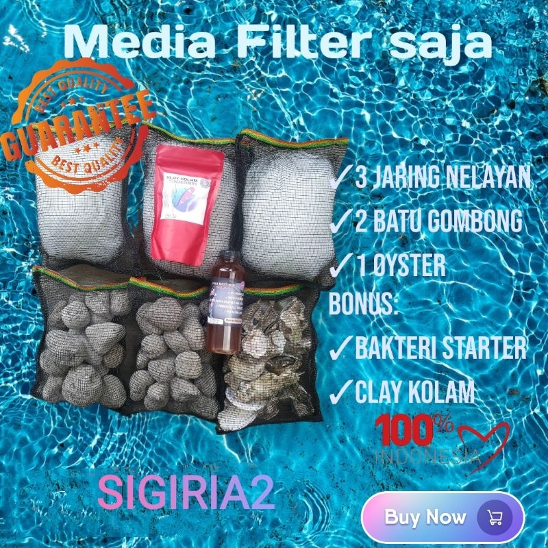 Jual MEDIA FILTER LENGKAP Aquarium Kolam + Bakteri Starter + Clay Kolam ...
