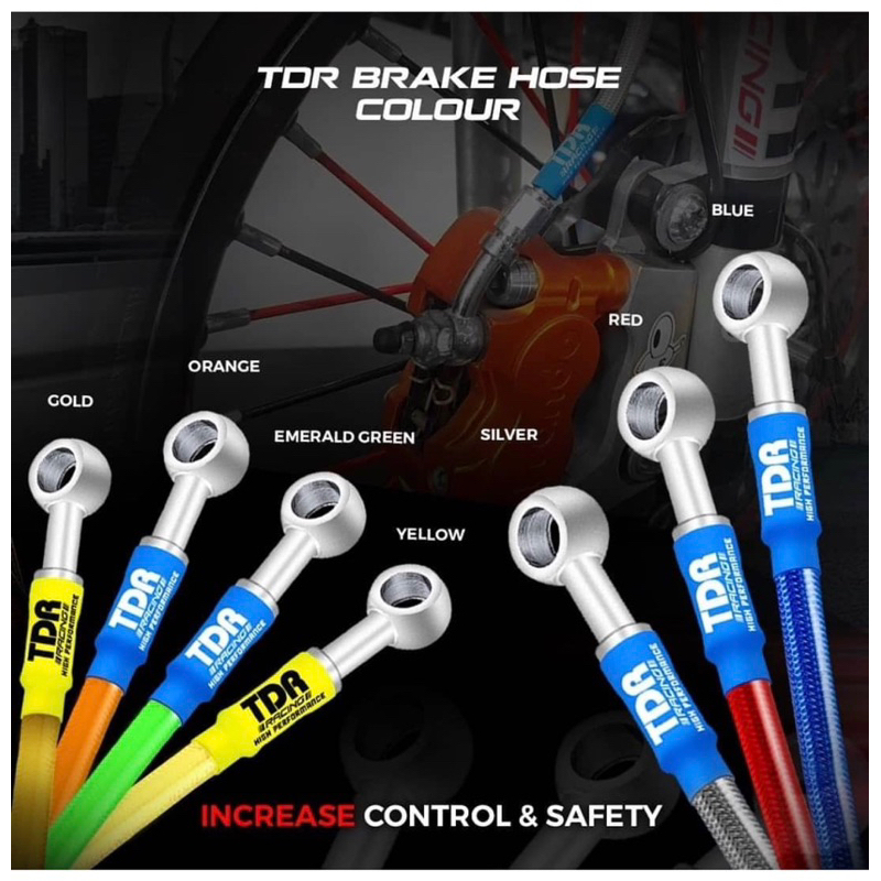 Jual Selang Rem TDR Racing Serat Warna Brake Hose TDR Racing Original Universal 24 30 35 37 40 ...