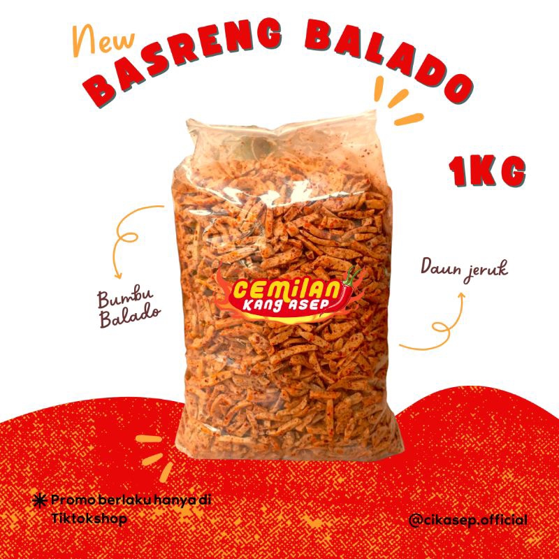 Jual New Basreng Balado Daun Jeruk Cemilan Kang Asep Kemasan 500gr-1Kg ...