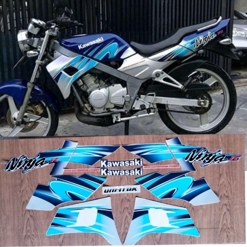 Jual Stiker striping ninja R kis 2002 biru laminasi glosy | Shopee ...