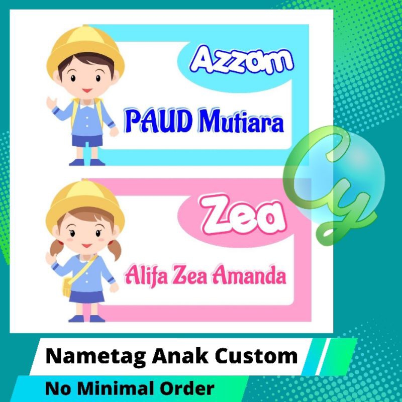Jual (Cy) Nametag Anak Sekolah Pakai Topi KB/TK/Paud/RA | Shopee Indonesia