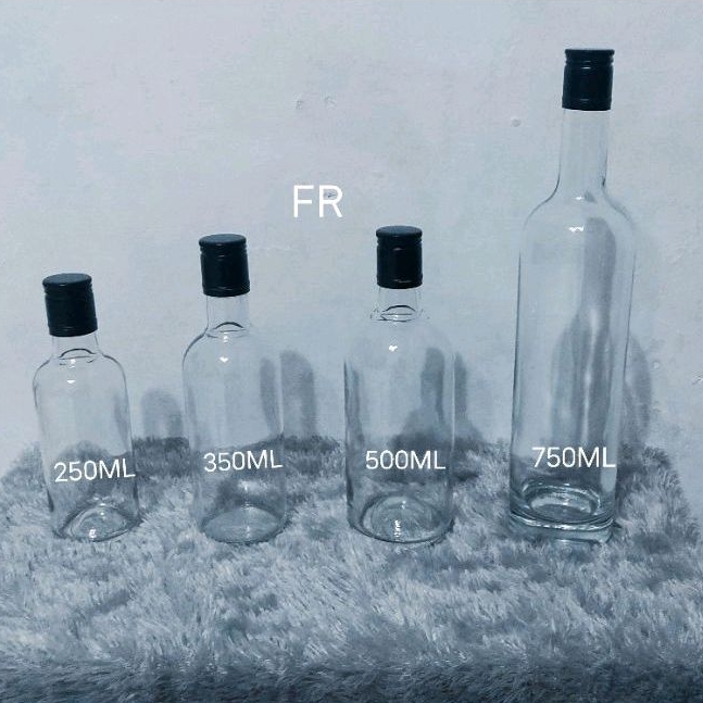 Jual botol kaca bening 500ml botol polos tutup alumunium panjang | Shopee Indonesia