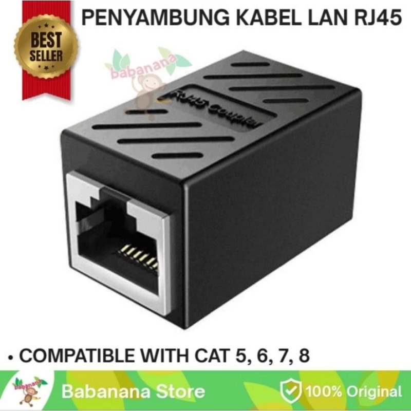Jual CONNECTOR BARREL RJ45 COUPLER CAT 5 6 7 8 SAMBUNGAN KABEL LAN ...