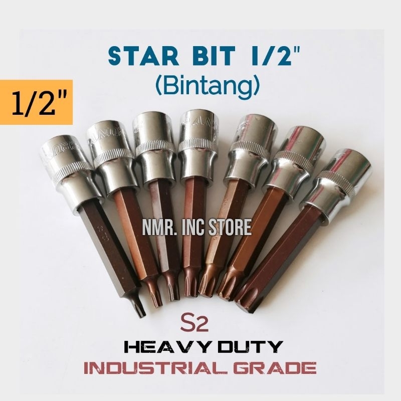 Jual Mata Kunci Shock Star Bit 1/2 Bintang T20 T25 T27 T30 T35 T40 T45 ...