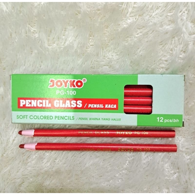 Jual (2bh)Pensil Kaca/penebal/Dermatograph Joyko Putih/Hitam/Merah ...