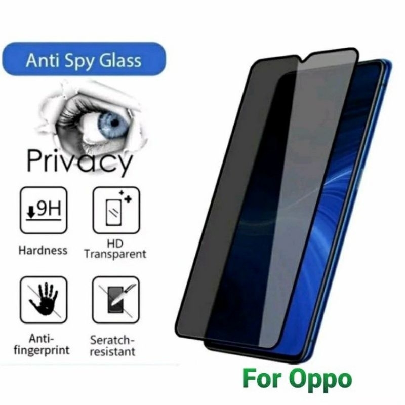 Jual Tempered Glass Anti Spy List Full Privacy Oppo A91 K1 K3 K5 K7 K7Pro K9 K10 Anti Intip ...