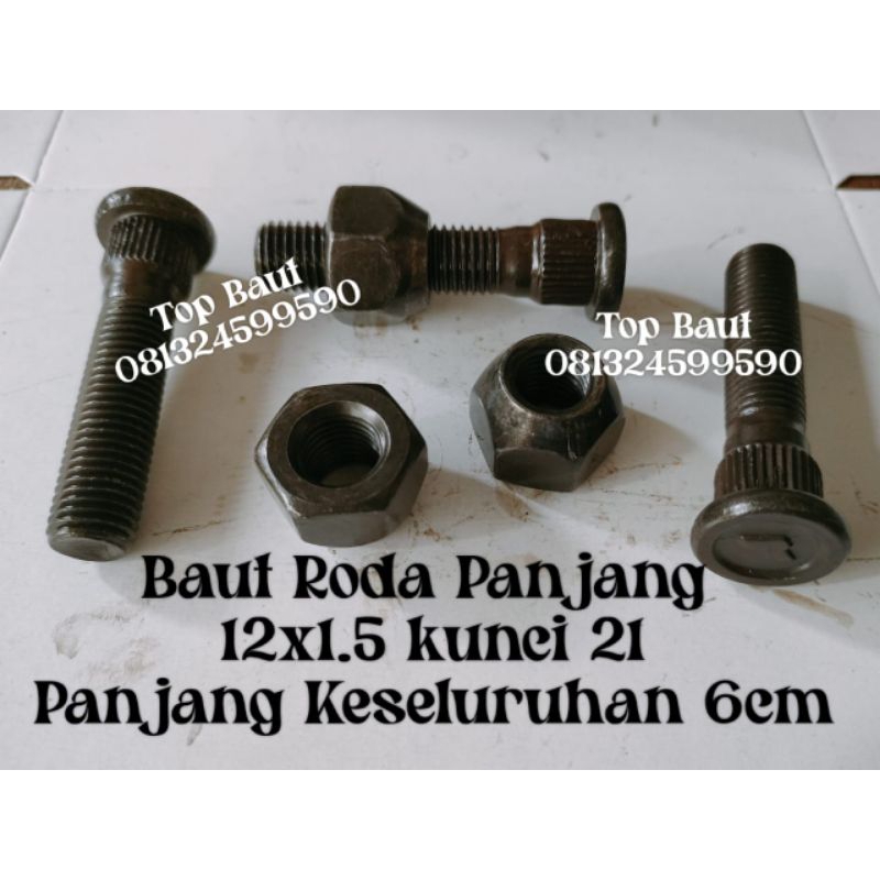 Jual MINIMAL ORDER 10 PCS baut roda toyota kijang panjang 6cm baut mur ...