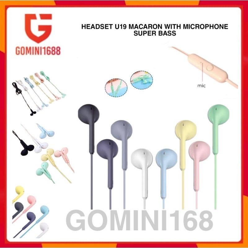 Jual Headset U19 Macaron HF macaron Alltipe Hp Warna-Warni | Shopee ...