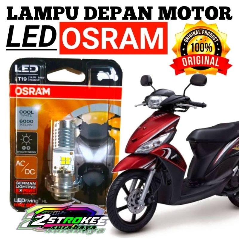 Jual Bohlam Dop Lampu Depan Utama Motor Led h6 Original OSRAM Cahaya Putih YAMAHA MIO J/GT ...