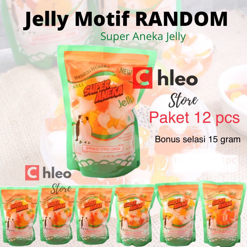 Jual paket jely 12 pcs free packing /jelly motif murah / jelly pelangi ...