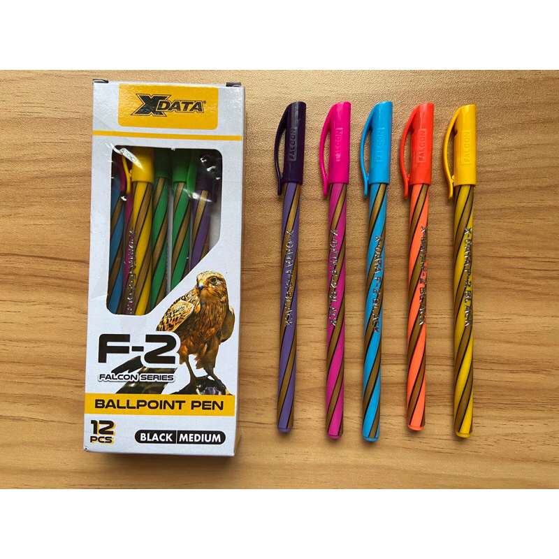 Jual BALL PEN / PULLPEN / PENA XDATA F-2 FALCON HITAM 1 BOX (ISI 12 PCS ...