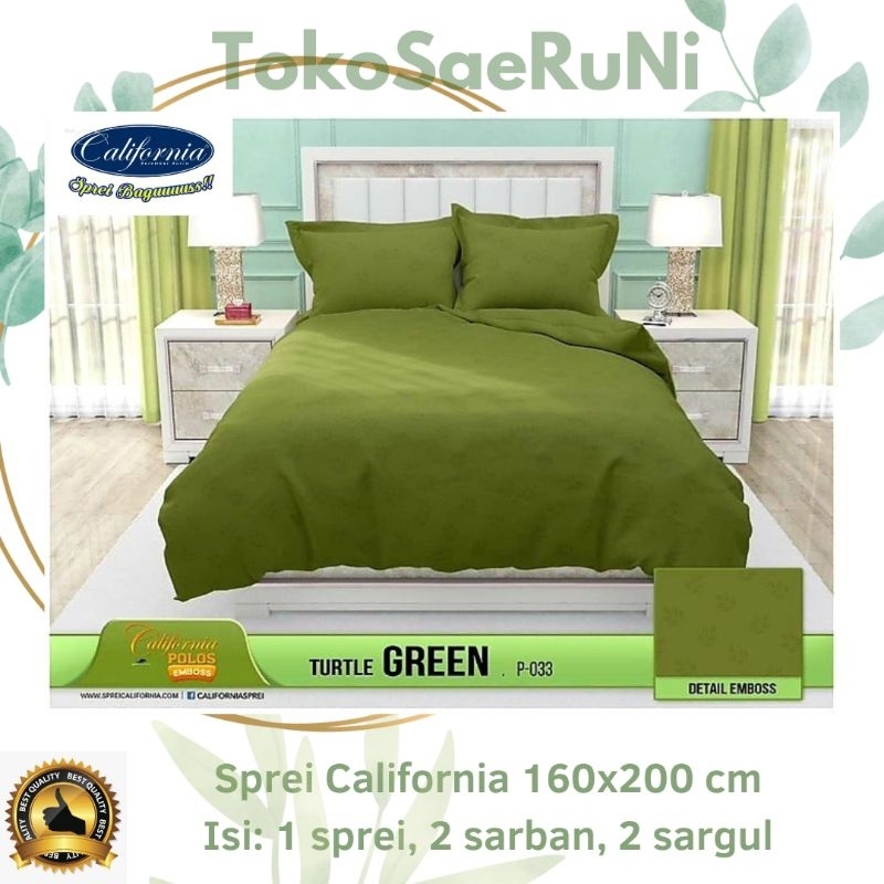 Jual Sprei California 160x200 Polos Turtle Green | Shopee Indonesia