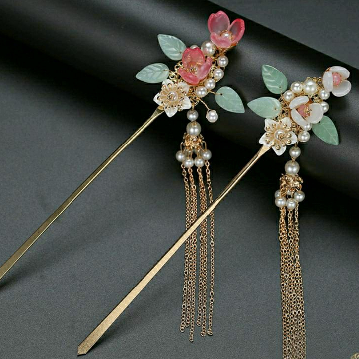 Jual Hairstick tusuk sanggul rambut oriental / aksesoris sangjit hiasan ...