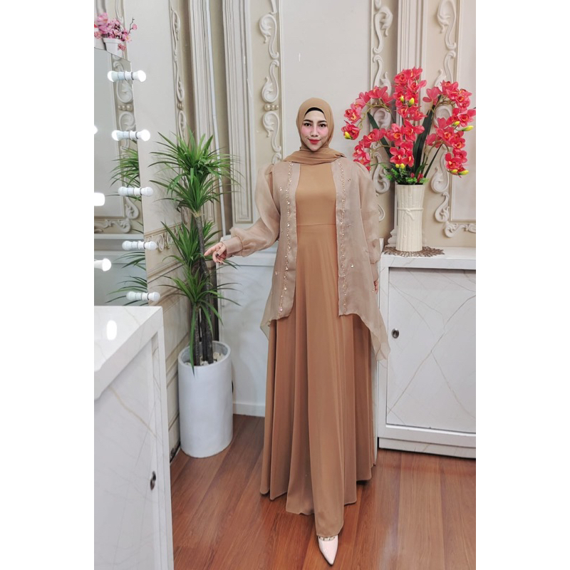 Jual ZAFIRAH SET DRESS FTEE PASHMINA | Shopee Indonesia