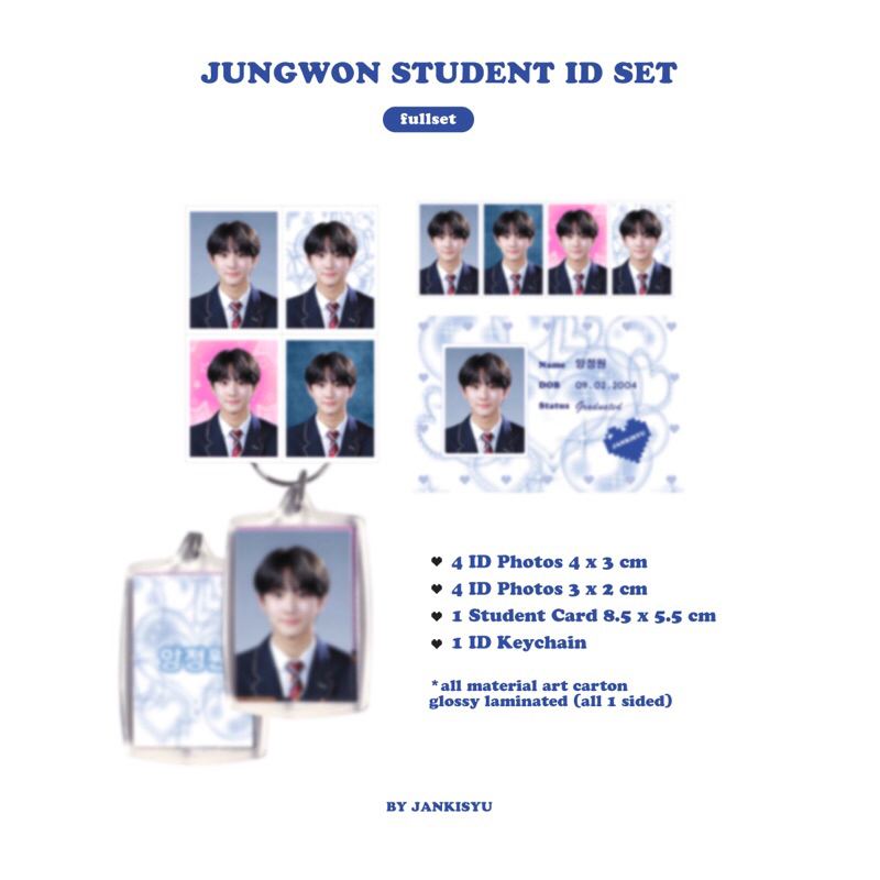 Jual ENHYPEN Student ID Set BY JANKISYU (pas foto id photo keychain ...