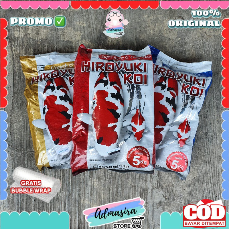 Jual Pakan Ikan Koi HIROYUKI KOI Repack 1kg Mix Hiroyuki Super Bulky and Growth Color | Shopee ...