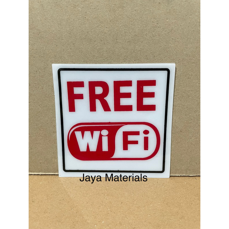 Jual Tempelan dinding/sticker sign board tulisan Free wifi atau gratis ...