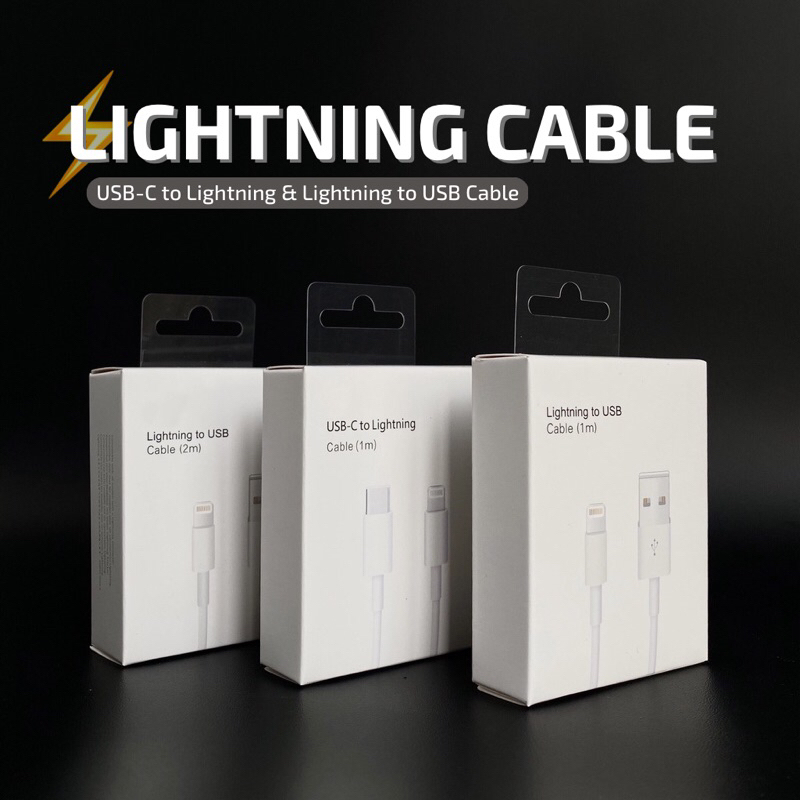 Jual KABEL LIGHTNING 1 METER / 2 METER / USB C 1 METER SEGEL RESMI ...
